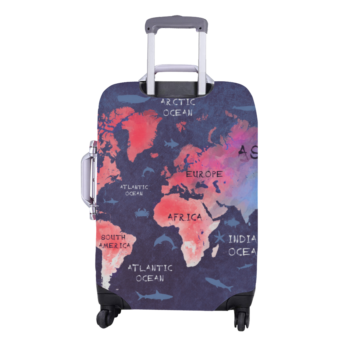 world map #map #worldmap Luggage Cover/Medium 22"-25" | ID: D3750895