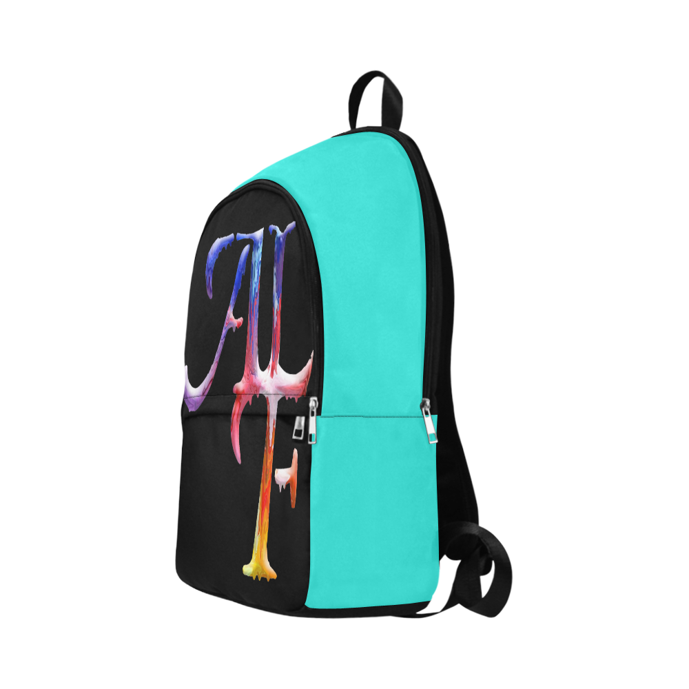 ALF Men's Black w/Teal Backpack Fabric Backpack for Adult (Model 1659 ...
