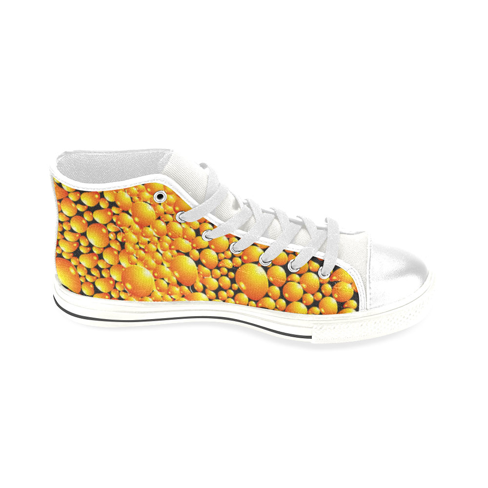 yellow bubble Men’s Classic High Top Canvas Shoes (Model 017) | ID ...