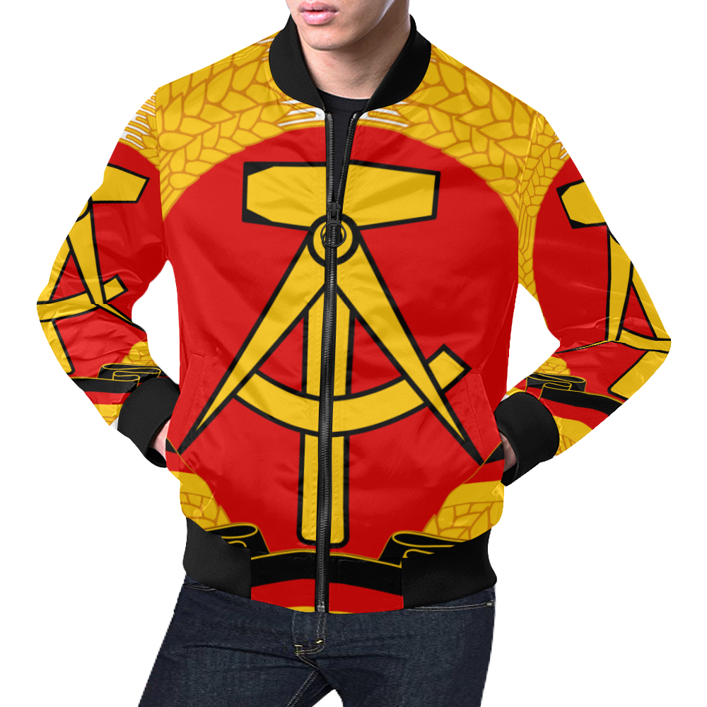 GDR EMBLEM All Over Print Bomber Jacket for Men/Large Size (Model H19 ...