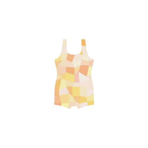 Yellow Gold Mosaic Classic One Piece Swimwear (Model S03) | ID: D2573680