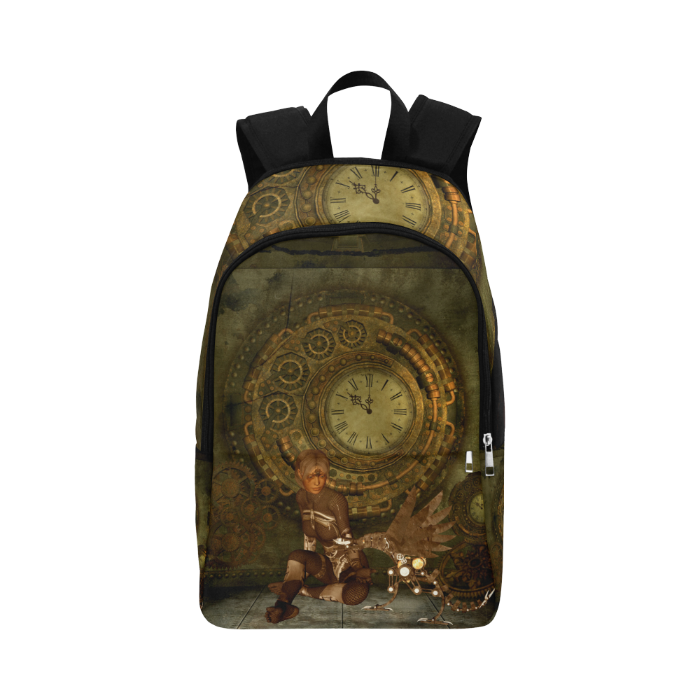 Steampunk, women with steampunk dragon Fabric Backpack for Adult (Model ...