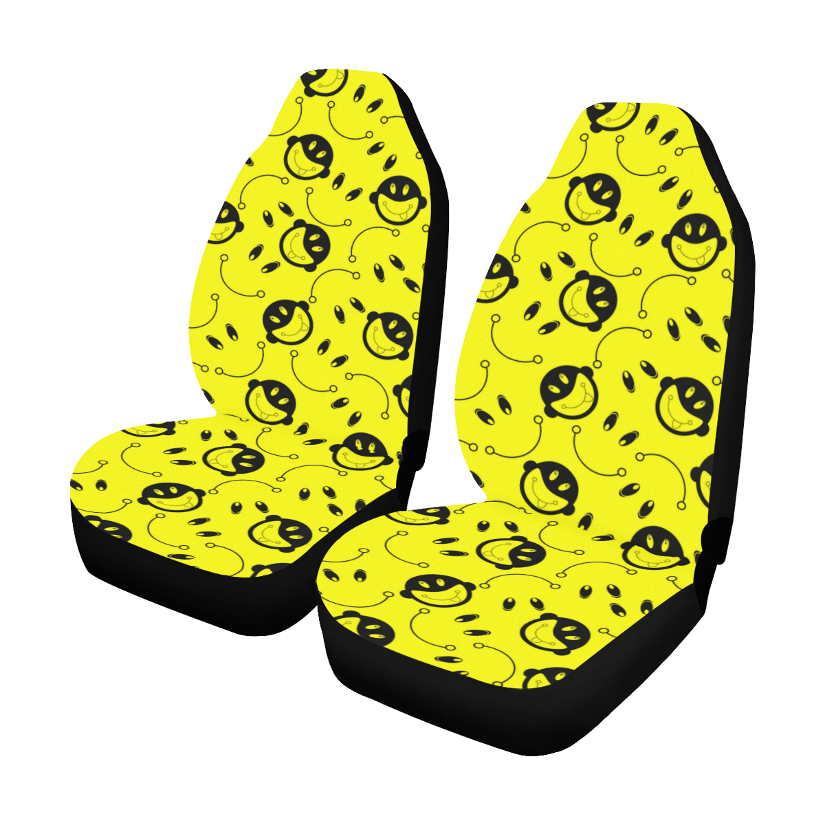 monkey tongue out on yellow Car Seat Covers (Set of 2) | ID: D3218664