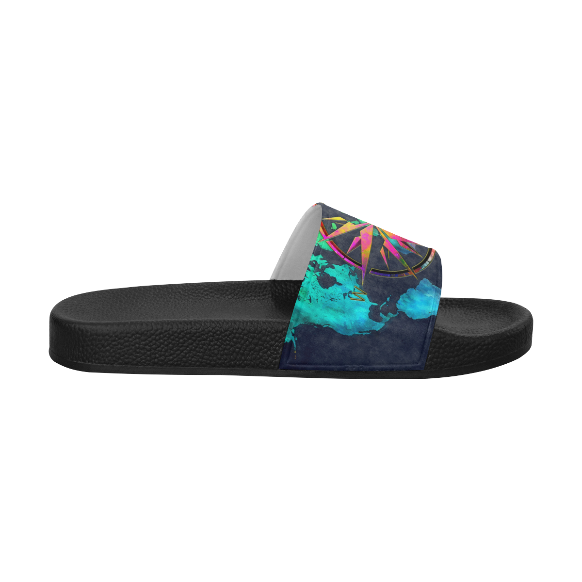world map wind rose #map #worldmap Women's Slide Sandals (Model 057 ...