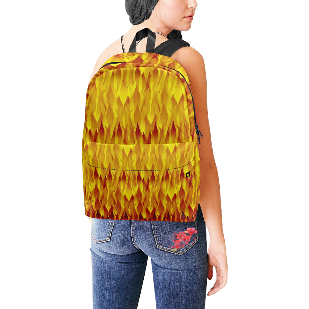 Hot Fire and Flames Illustration Unisex Classic Backpack (Model 1673 ...