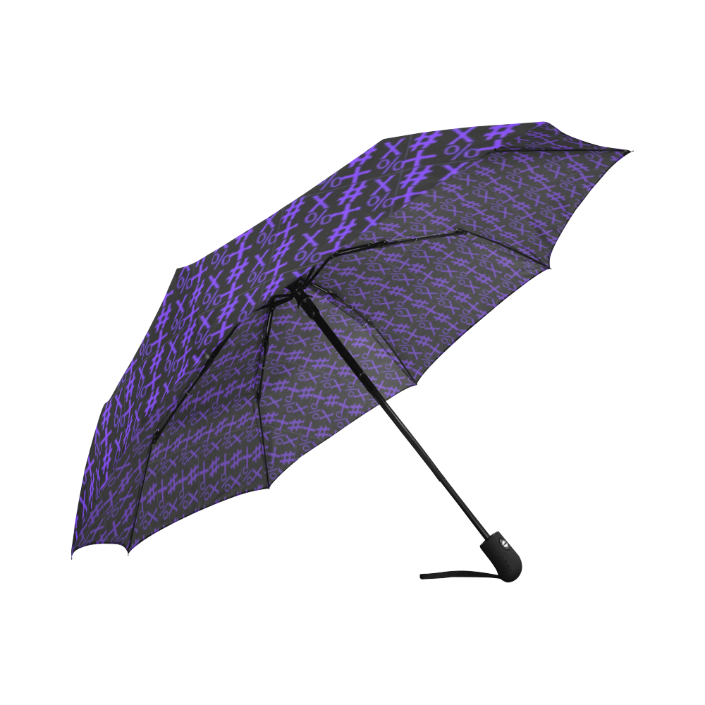 NUMBERS Collection Symbols Purple/Black Auto-Foldable Umbrella (Model ...