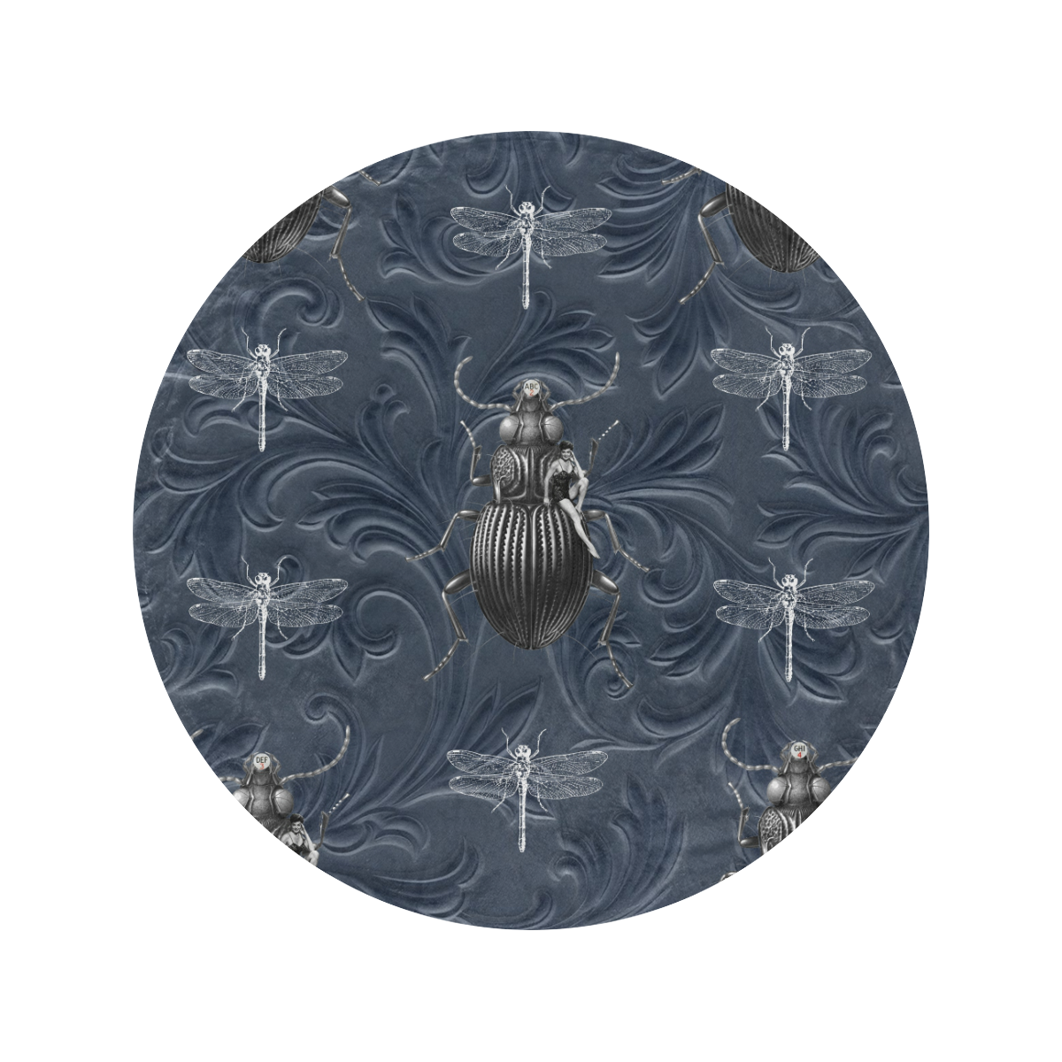 Burlesque Bug Night Circular Ultra-Soft Micro Fleece Blanket 60" | ID ...