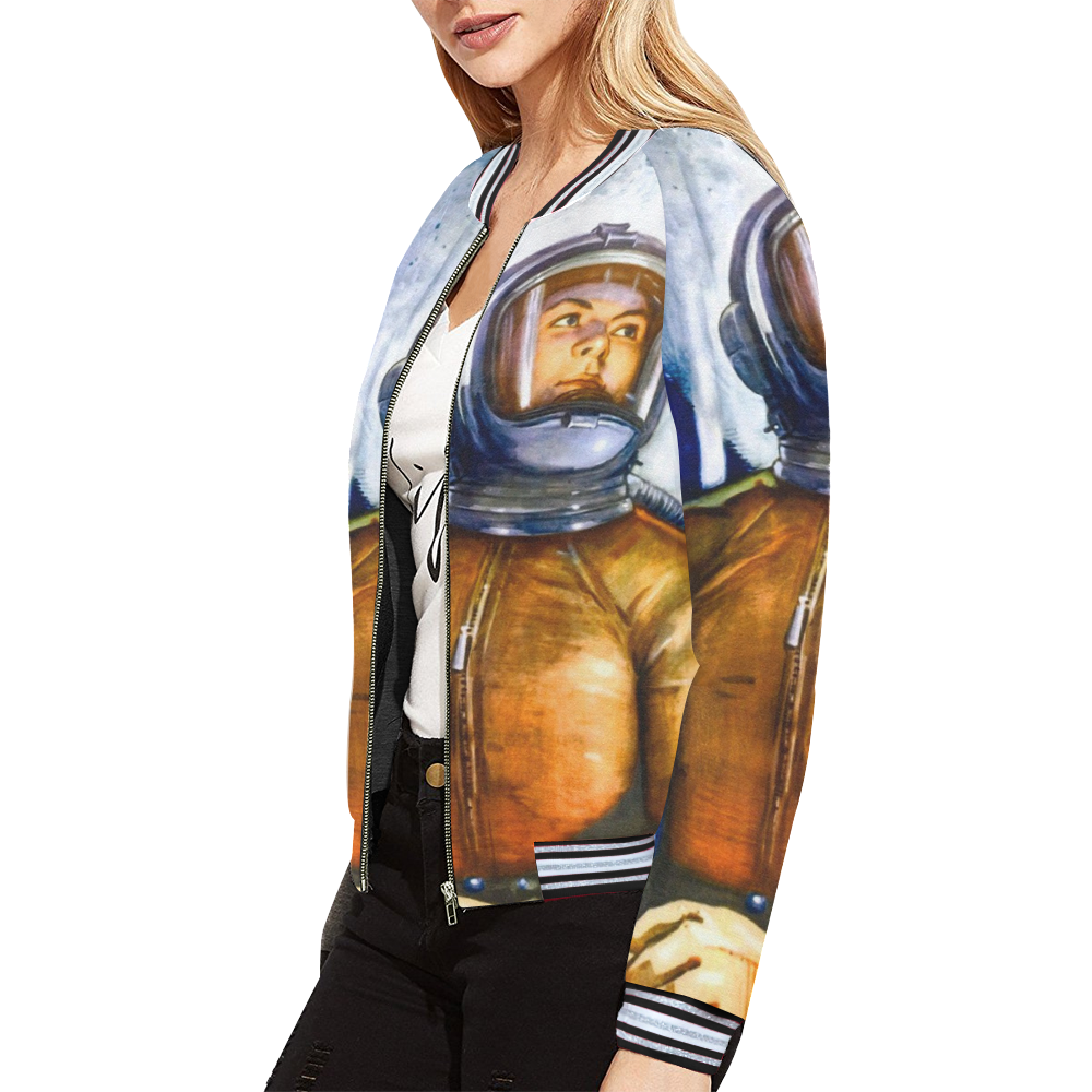 Let’s conquer Space! All Over Print Bomber Jacket for Women (Model H21 ...