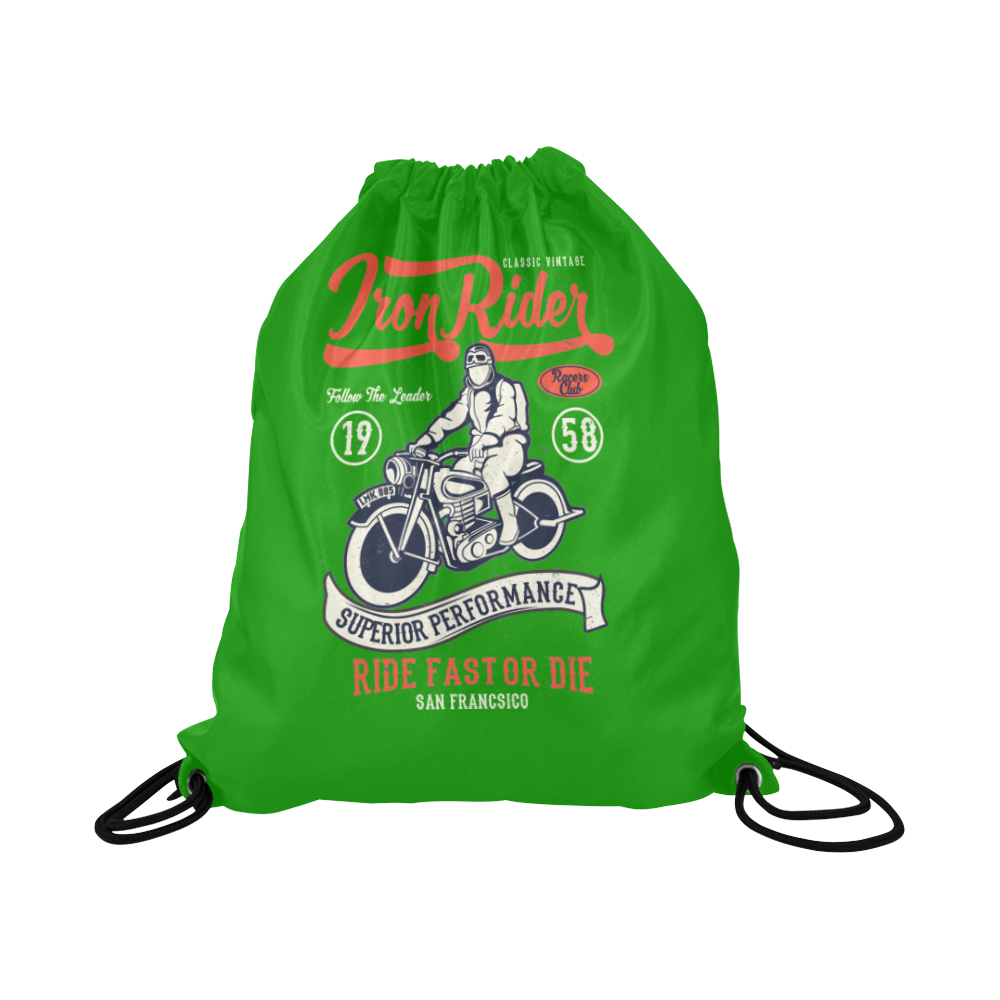 Iron Rider Drawsting Bags Large Drawstring Bag Model 1604 (Twin Sides ...