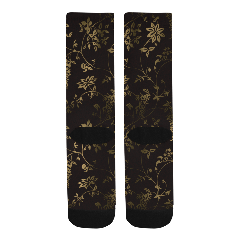 Gothic Victorian Black And Gold Pattern Men's Custom Socks | ID: D3383644