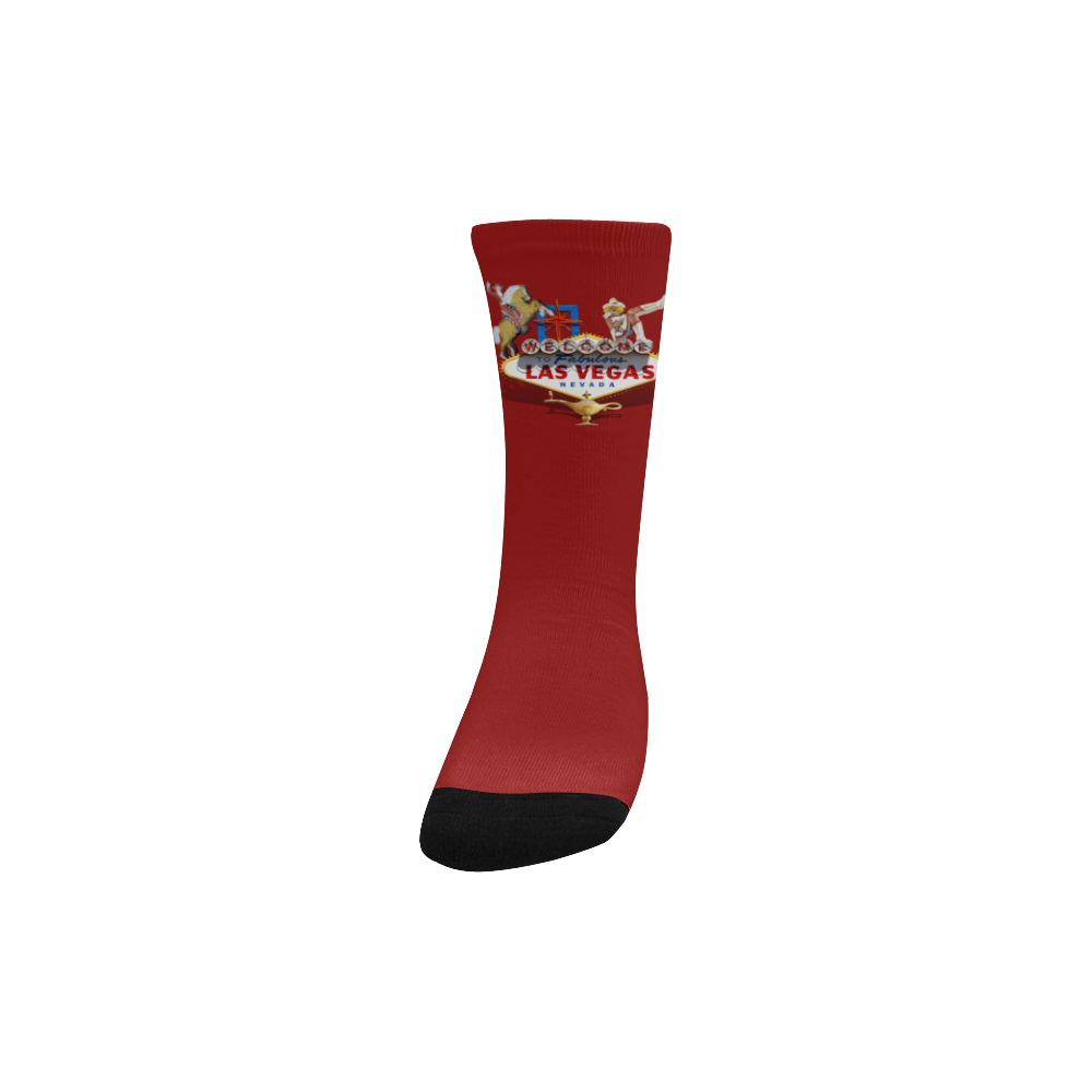 Las Vegas Welcome Sign Red Custom Socks for Kids | ID: D4700041