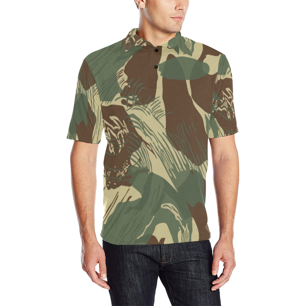 Rhodesian Brushstroke v2 Men's All Over Print Polo Shirt (Model T55 ...