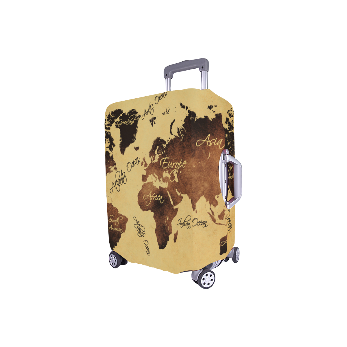 world map #map #worldmap Luggage Cover/Small 18"-21" | ID: D3750835