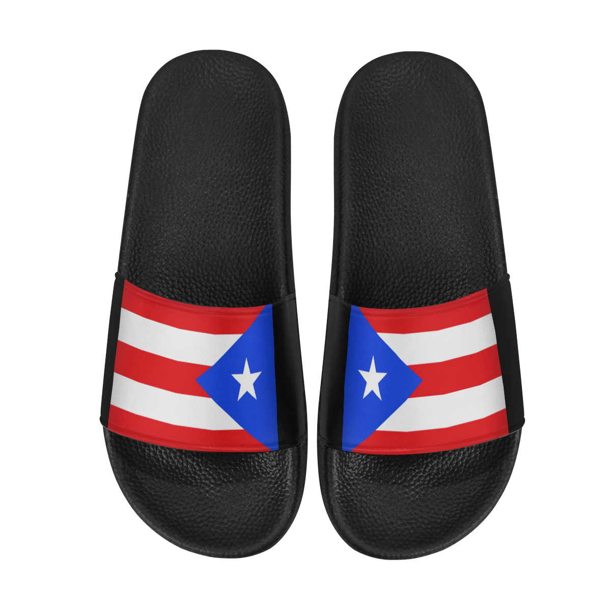 Puerto Rico Flag Men's Slide Sandals (Model 057) | ID: D5181185