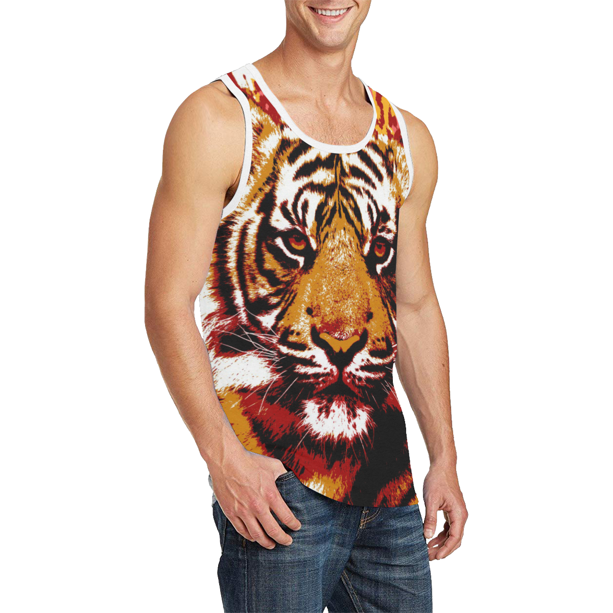 TIGER 13 Men's All Over Print Tank Top (Model T57) | ID: D2977779